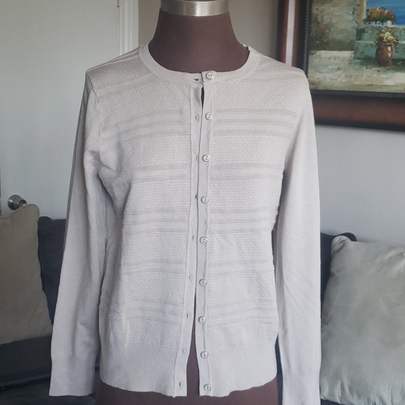 Charter Club | Sweaters | Charter Club Button Down Beige Cardigan ...